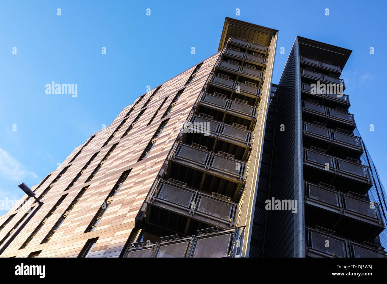 Modern multi-storey housing at Wharton Square in central Edinburgh ...