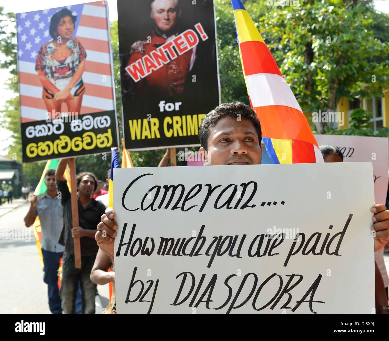 Colombo, Sri Lanka. 21st November 2013. Sri Lankan activists of the ...