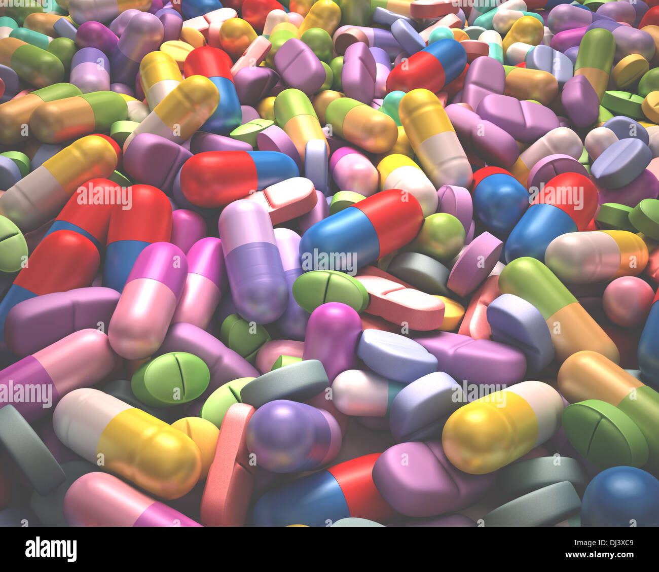 Large amount of dietary supplements and remedies for health Stock Photo ...