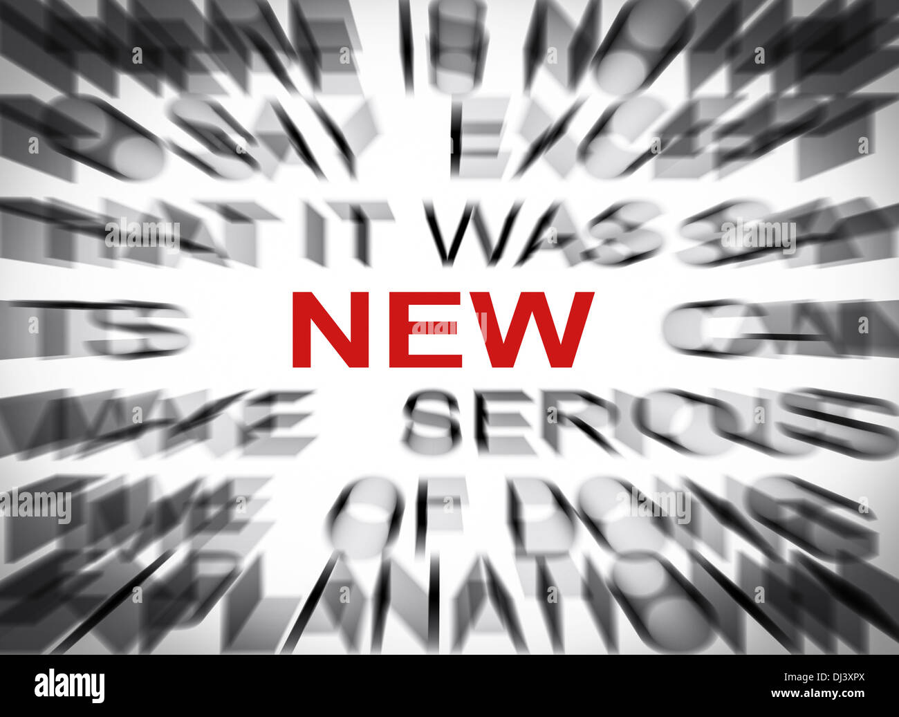 Blured text with focus on NEW Stock Photo - Alamy