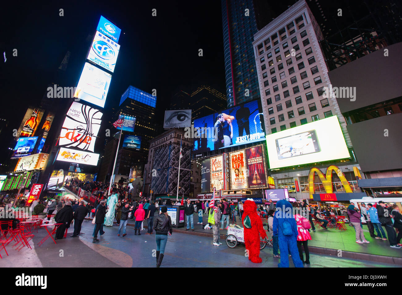 Times Square at night, New York City, United States of America Stock ...