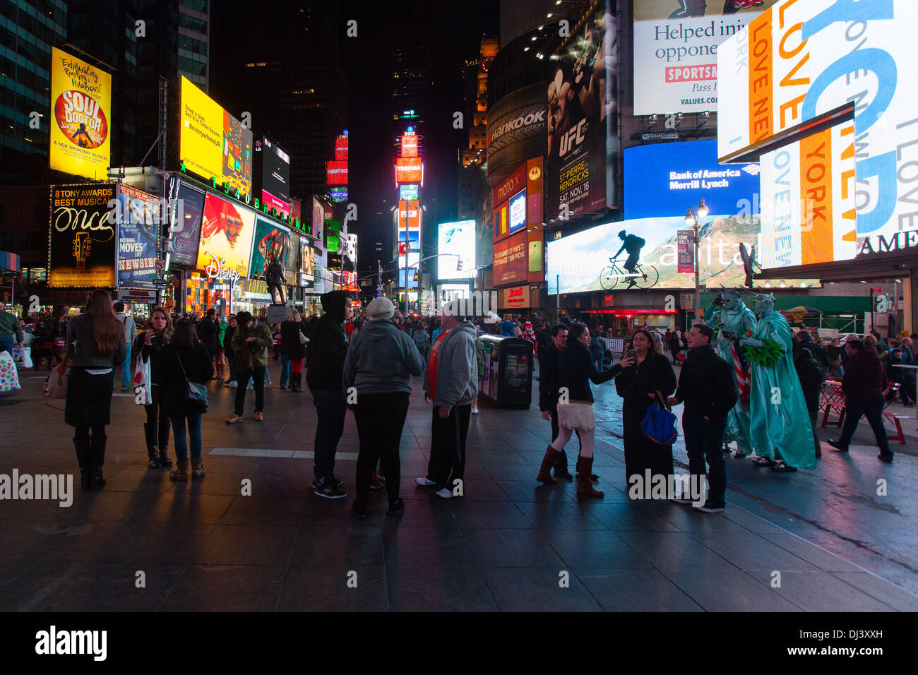 Times Square at night, New York City, United States of America Stock ...