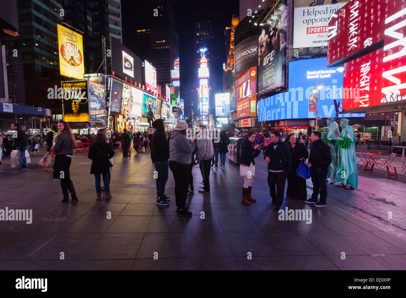Times Square at night, New York City, United States of America Stock ...