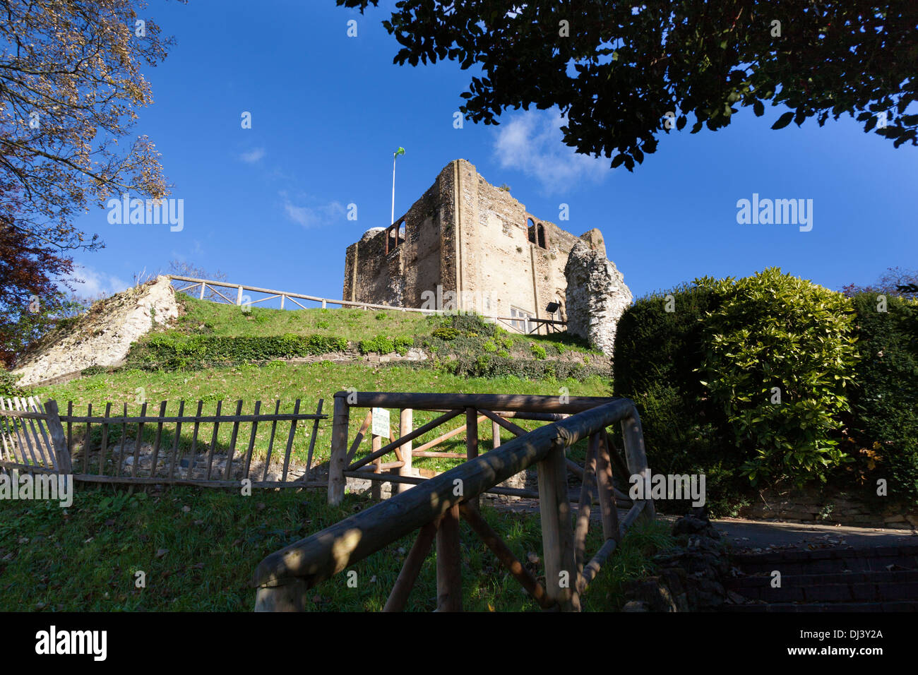The remains of the keep of Guildford Castle (Norman origins), viewed ...
