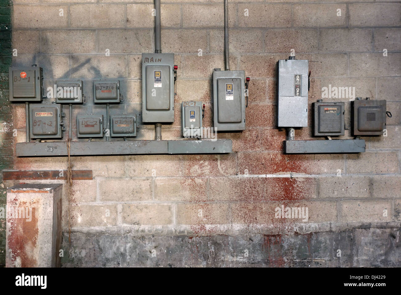 Row of electric boxes hi-res stock photography and images - Alamy
