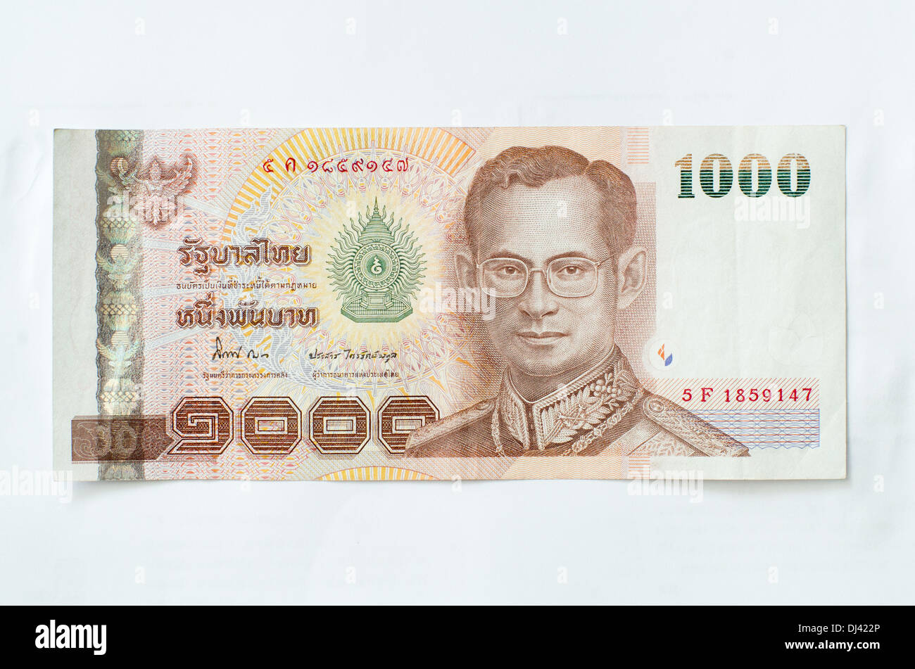 Close up of thailand currency, thai baht with the images of Thailand ...