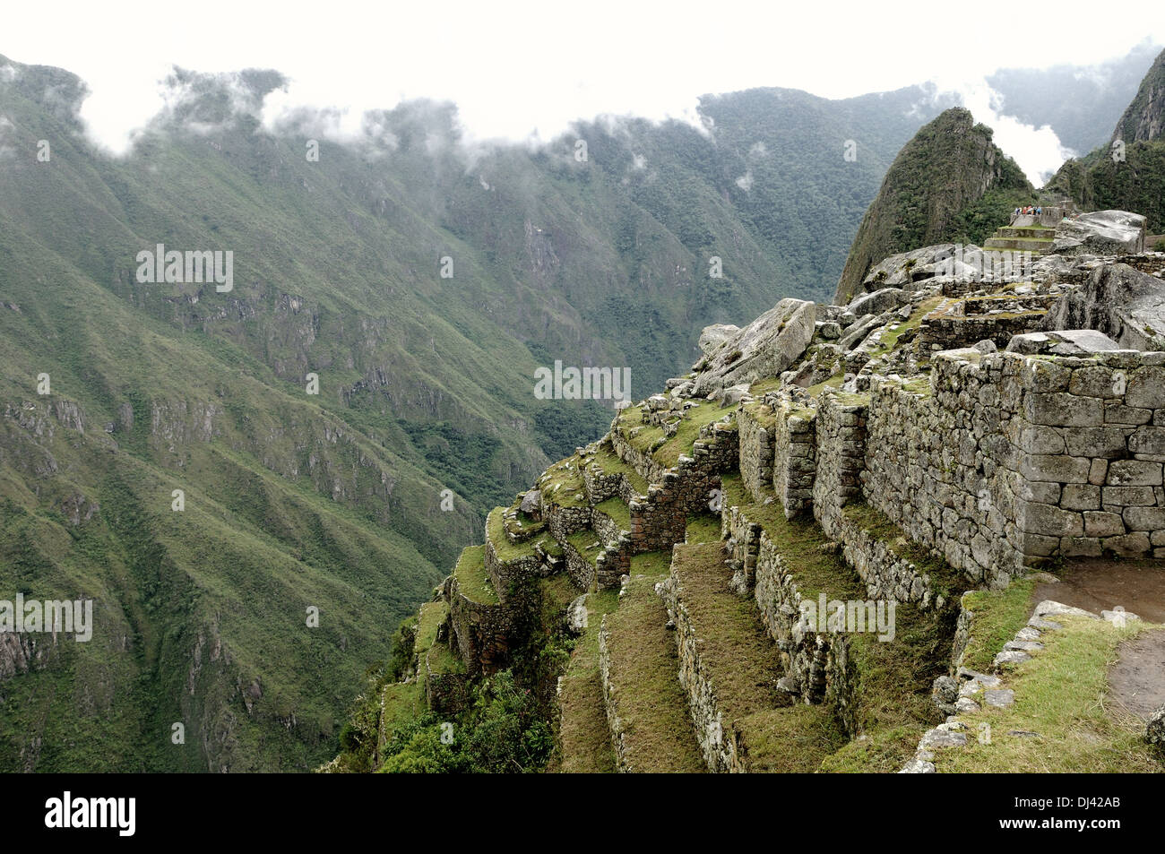Peru Machu Picchu Inca terraces Stock Photo - Alamy