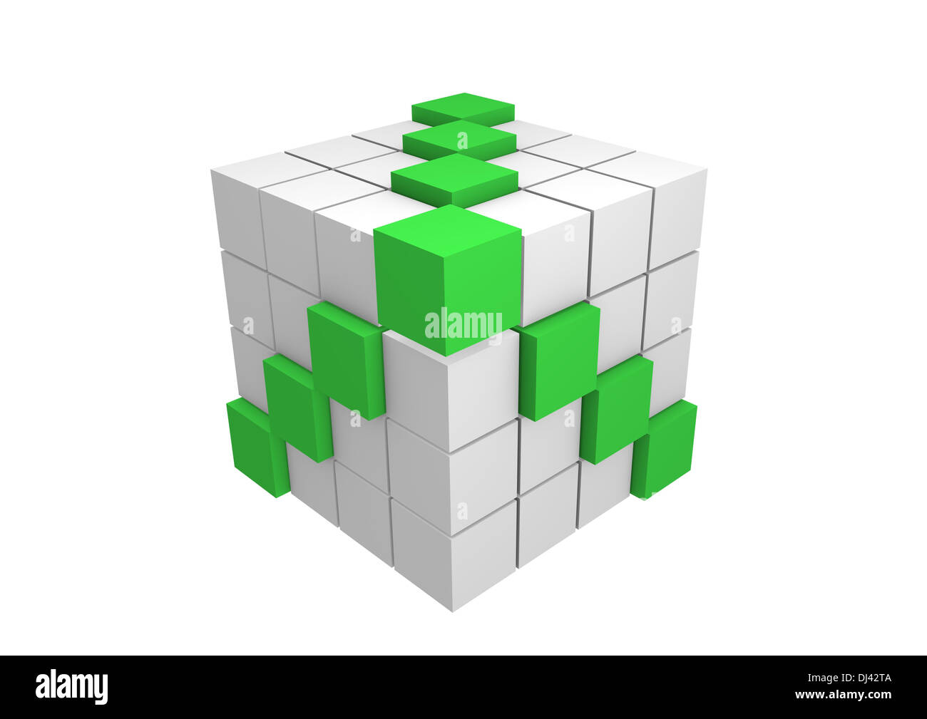 3d network concept green cube Cut Out Stock Images & Pictures - Alamy