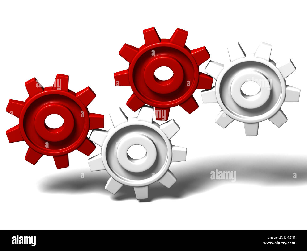 Four gears concept 3D render Stock Photo - Alamy