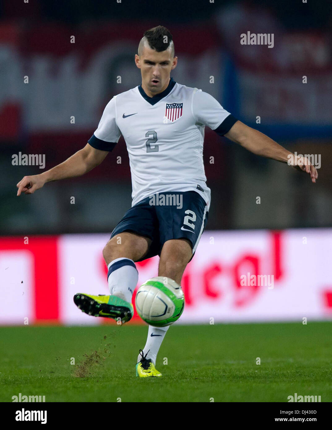 Vienna, Austria. 19th Nov, 2013. USA's Eric Lichaj in action during the ...