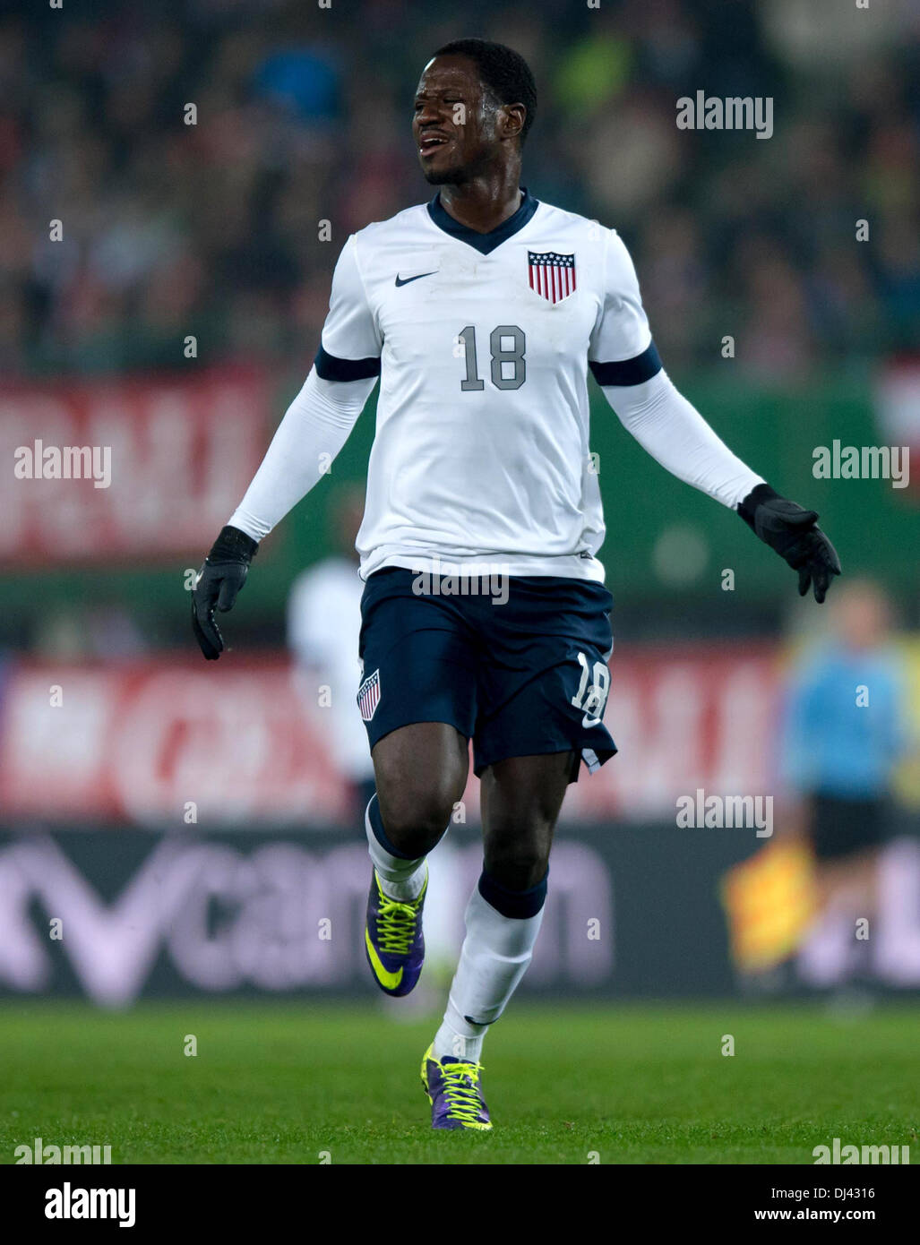 Vienna, Austria. 19th Nov, 2013. USA's Eddie Johnson in action during ...