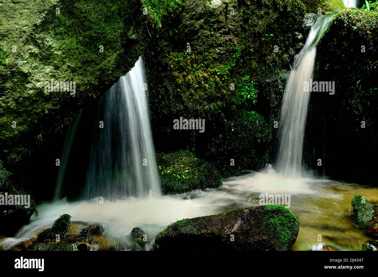 two small waterfalls Stock Photo - Alamy