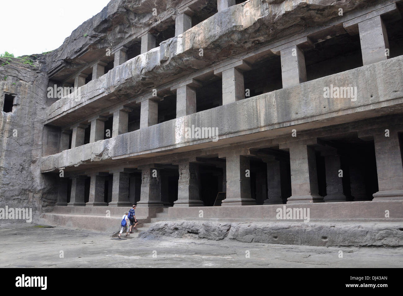 Cave 12 : Teen Tal Facade. View from South-West. The pillars are square ...