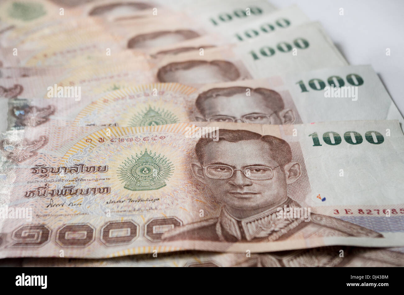 Close up of thailand currency, thai baht with the images of Thailand ...