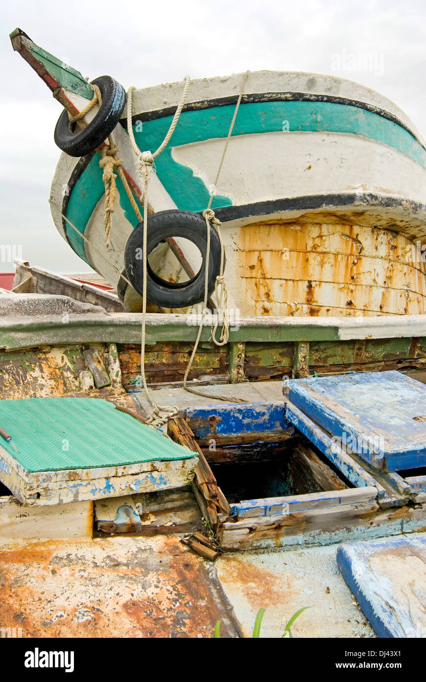 Antique fishing boat detail hi-res stock photography and images - Alamy