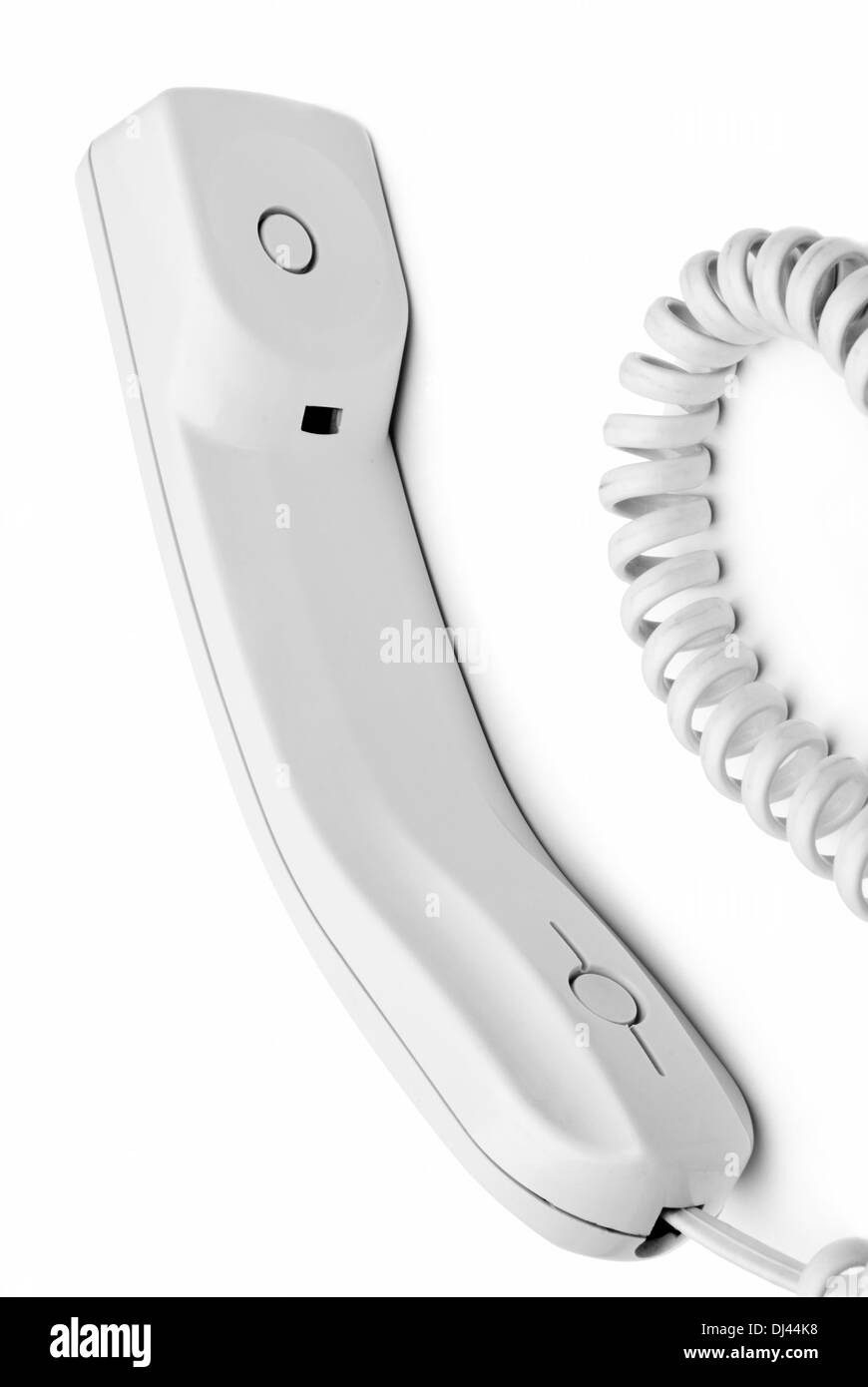 Telephone receiver on white background Stock Photo - Alamy