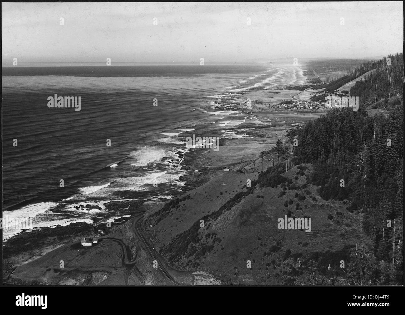 View rocky coast from Black and White Stock Photos & Images - Alamy