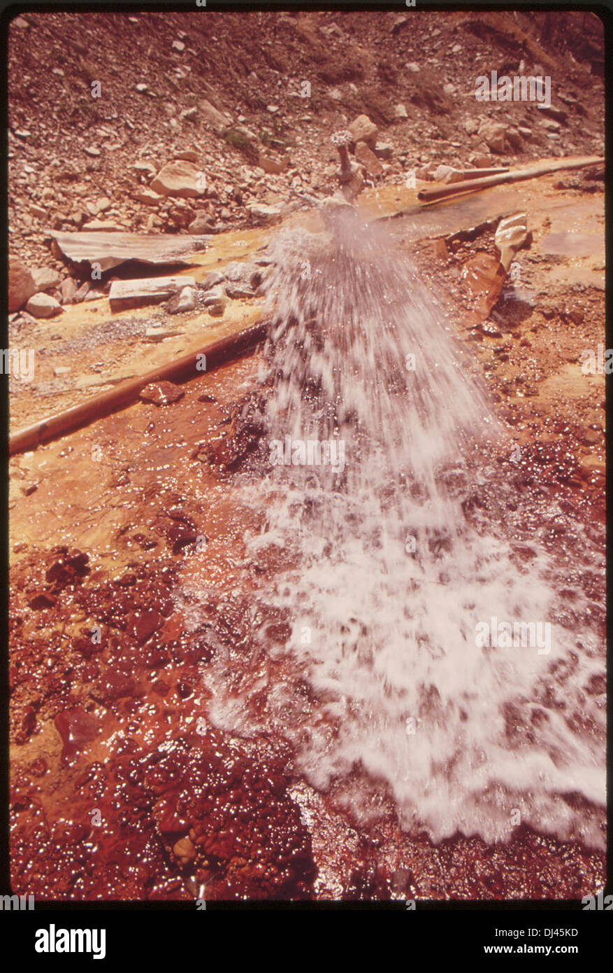 Water is pumped through this pipe with gas from a deep well, leaving ...