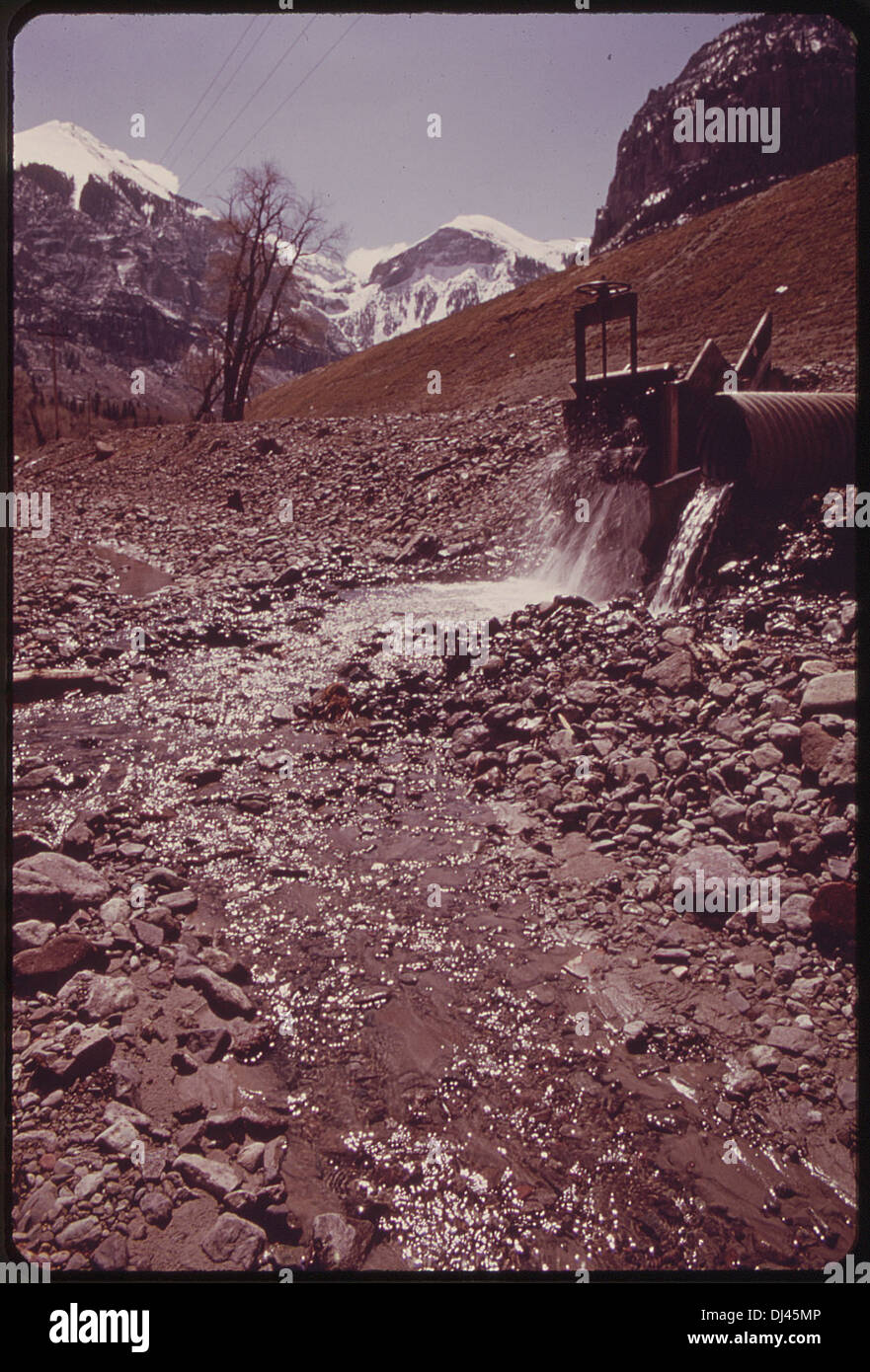 Water leaks from a mine tailings pond at the Idarado Mill, a potential ...