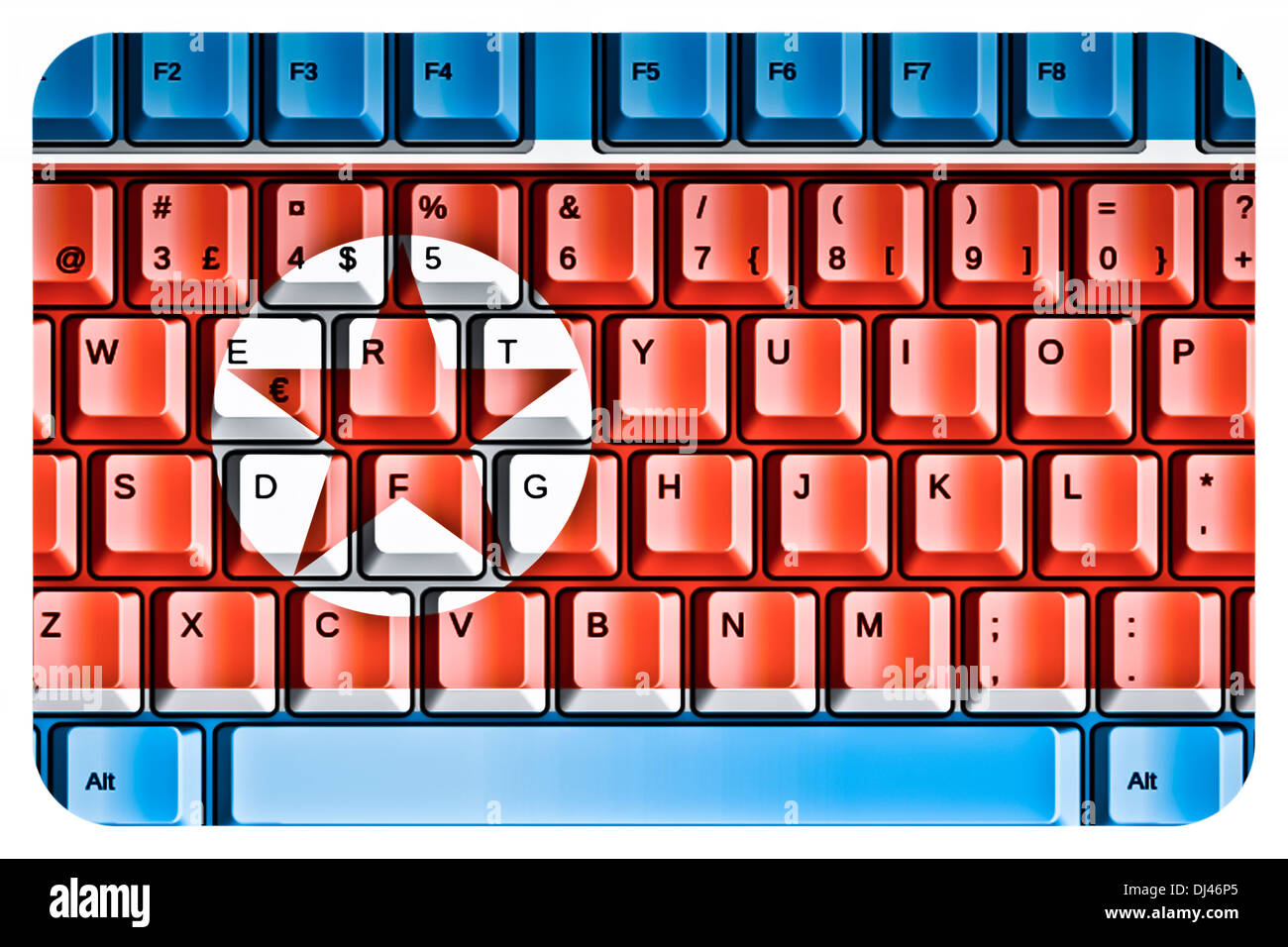 Computer Keyboard with North Korea Flag Concept Stock Photo - Alamy