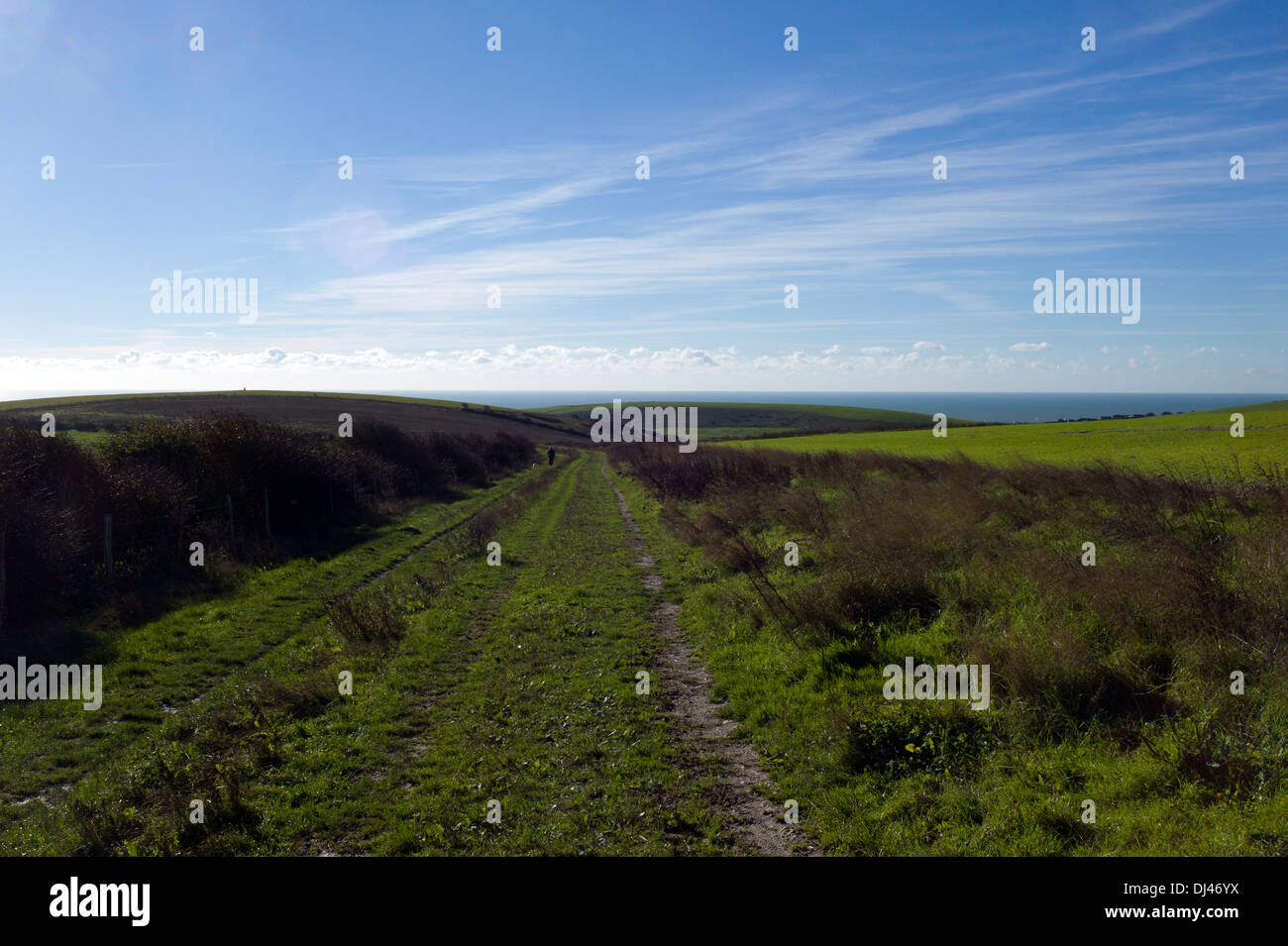 country path outside Brighton, cliffs, sea,countryside Stock Photo - Alamy