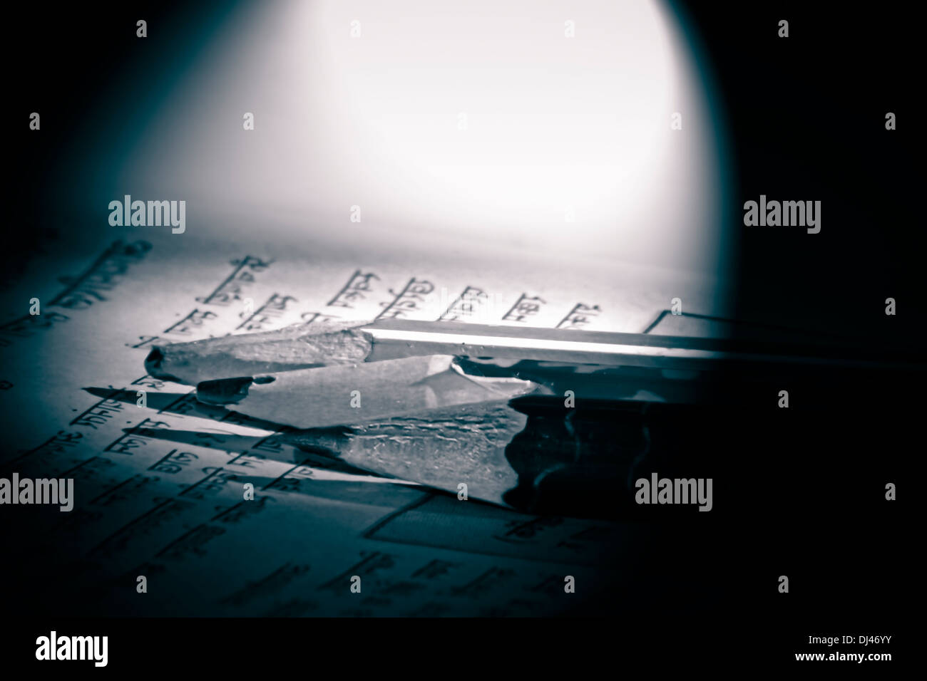 Pencils on Newspaper Stock Photo - Alamy