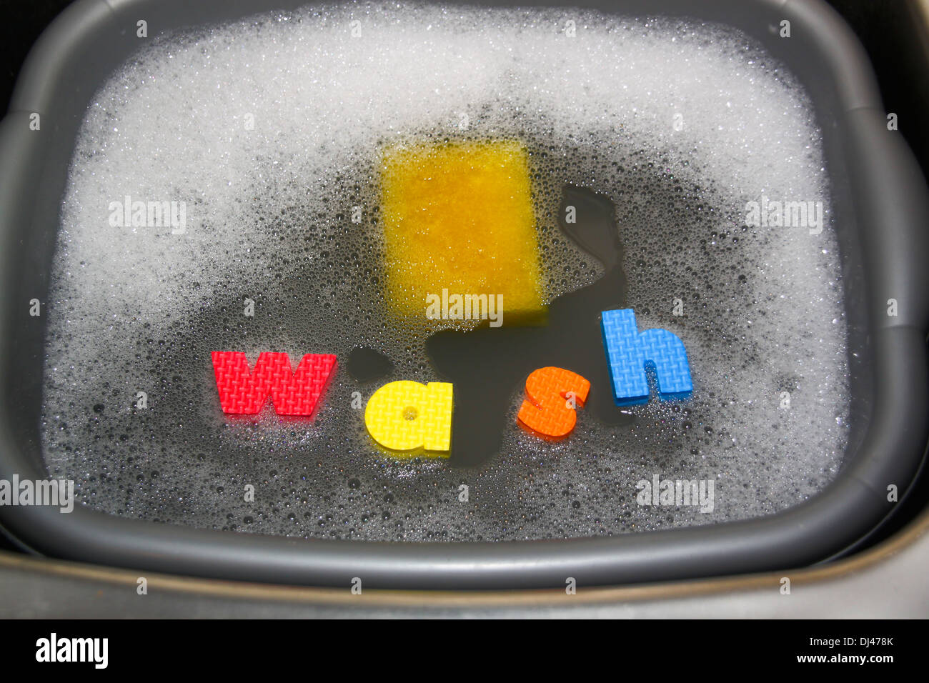 Washing concept with toy letters spelling out the word wash Stock Photo ...