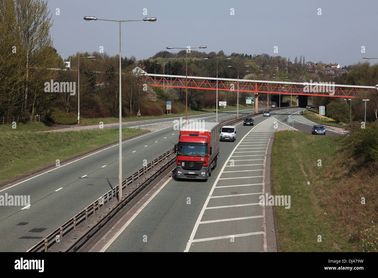 Telford Queensway, the A442, next to Telford station with the station ...