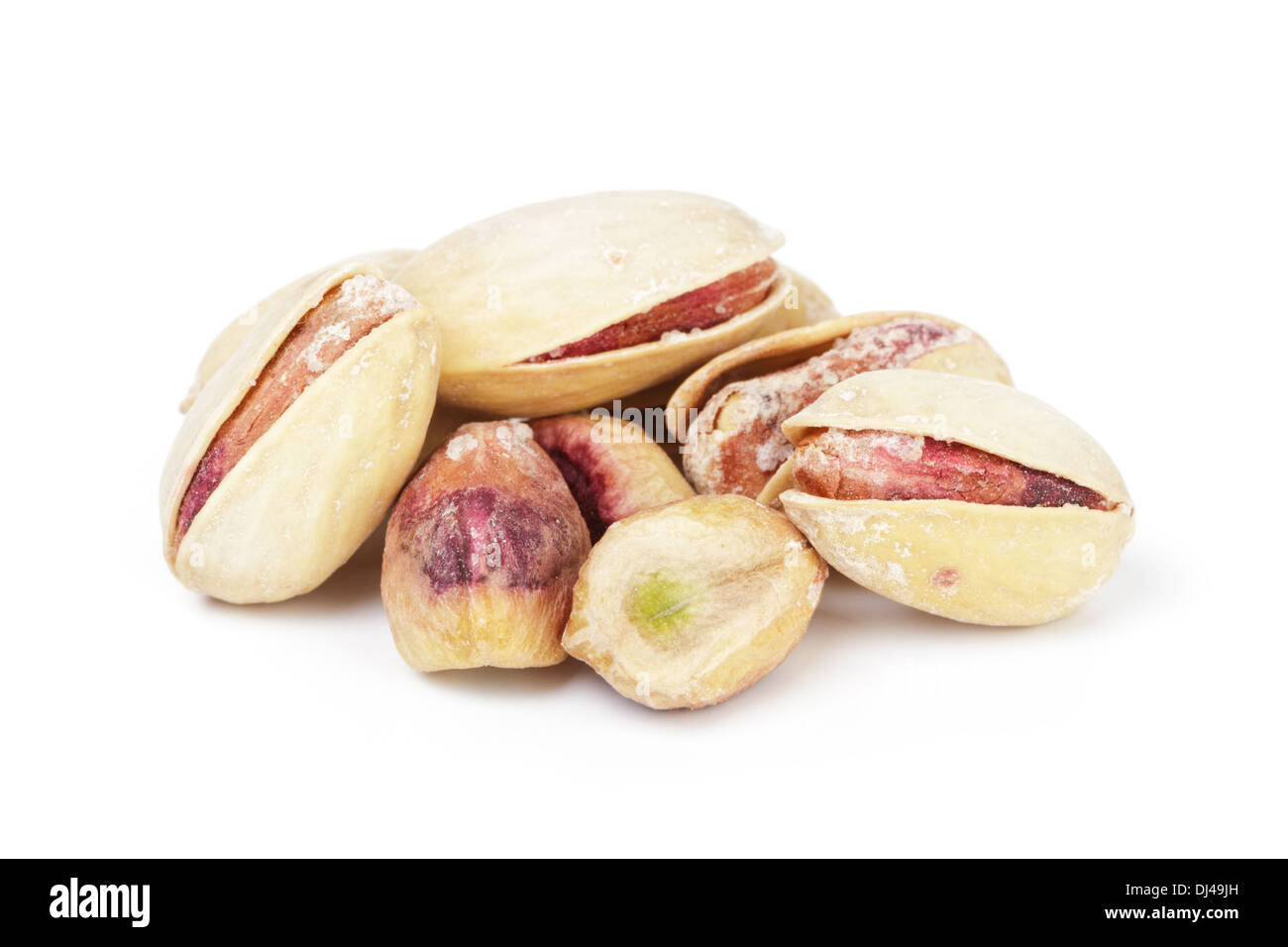 roasted salty pistachios nuts, isolated on white background Stock Photo - Alamy