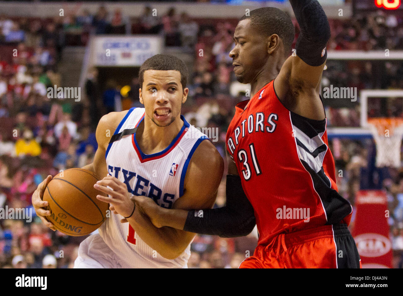 Philadelphia, PA, USA . 20th Nov, 2013. Philadelphia 76ers point guard ...