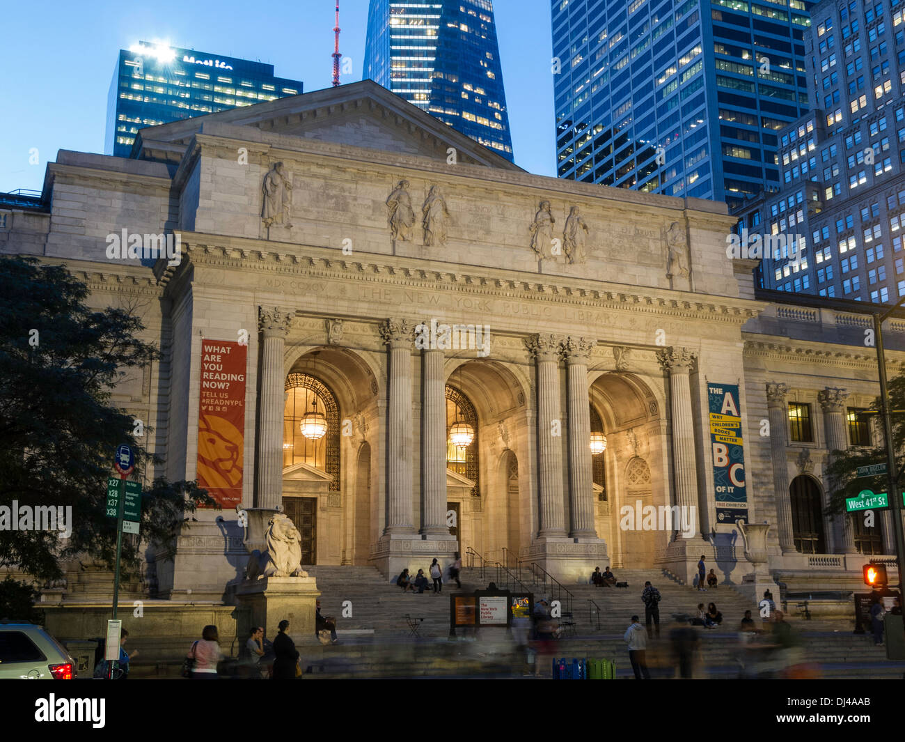 Facade of New York Public Library, Main Branch, NYC Stock Photo - Alamy