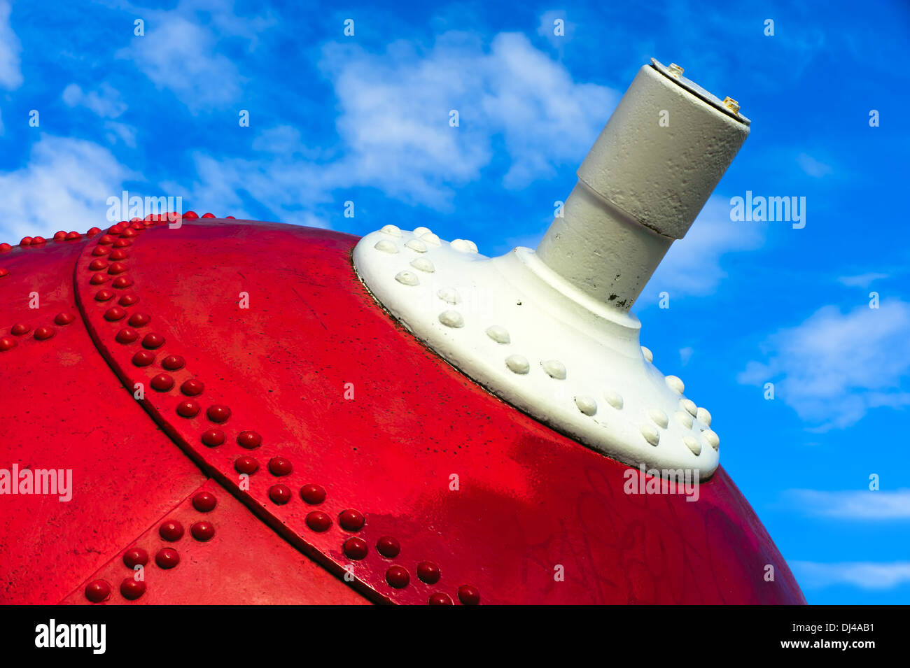 red floating body of a sea mark Stock Photo - Alamy