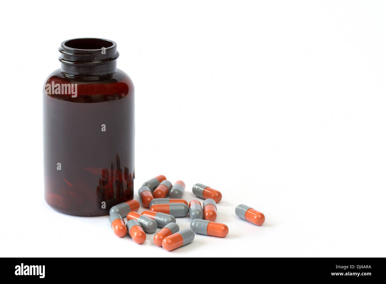 Grey, orange antibiotic capsule hi-res stock photography and images - Alamy