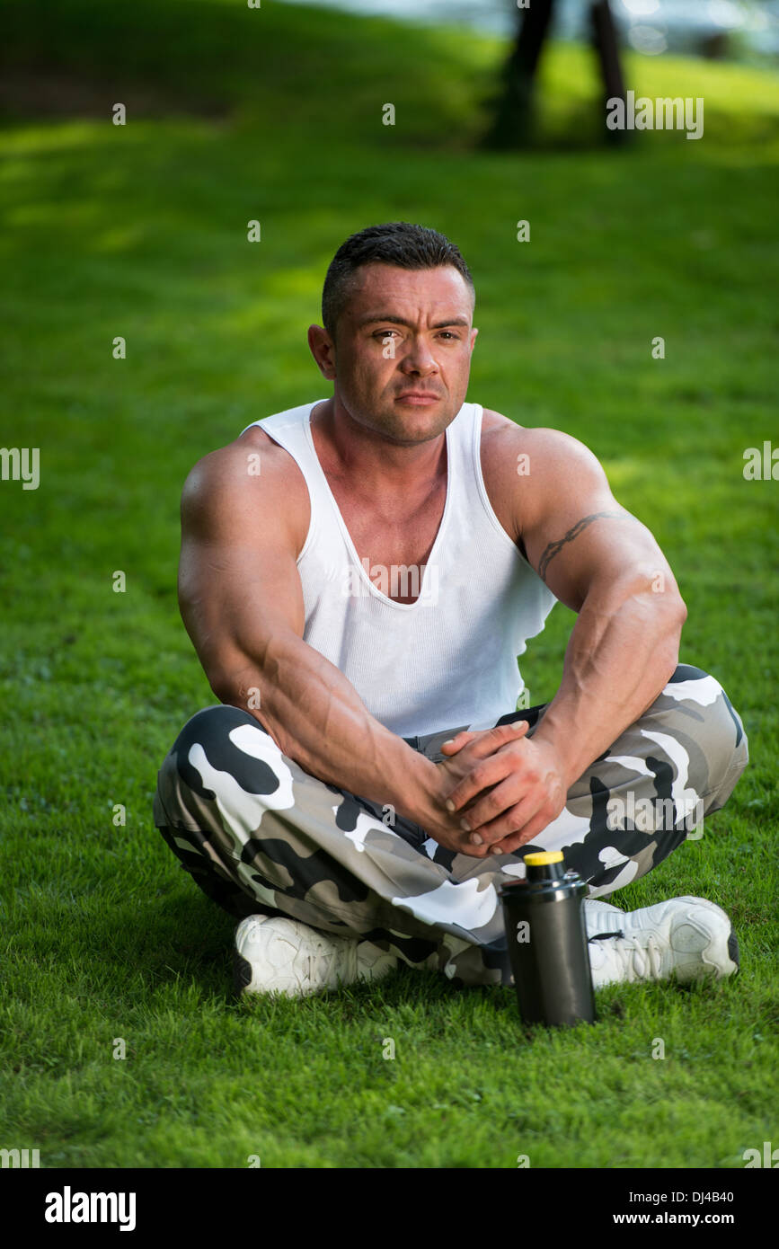 Man Resting And Relaxing Nature Stock Photo - Alamy