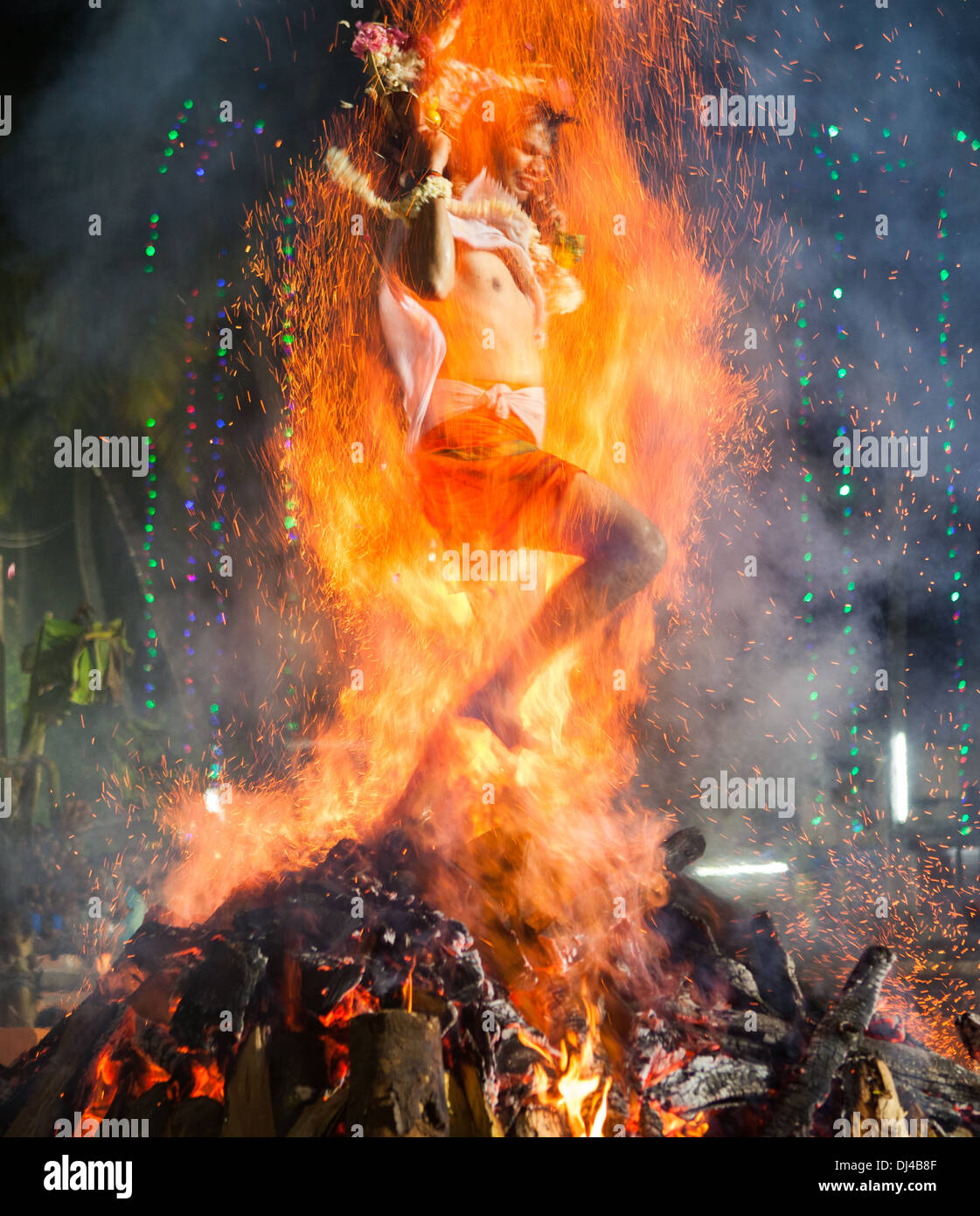 Firewalker ceremony of Agni Kavadi, Perunguzhi, Kerala, India, Asia ...