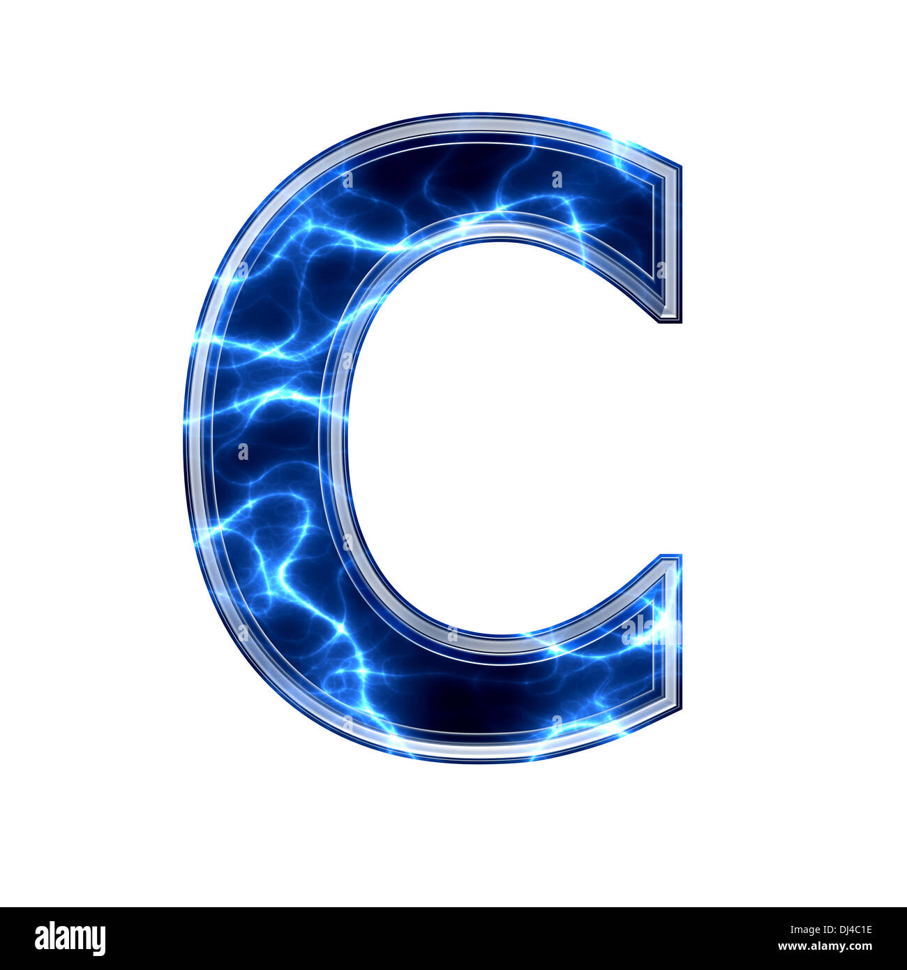 Electric 3d letter on white background - c Stock Photo - Alamy