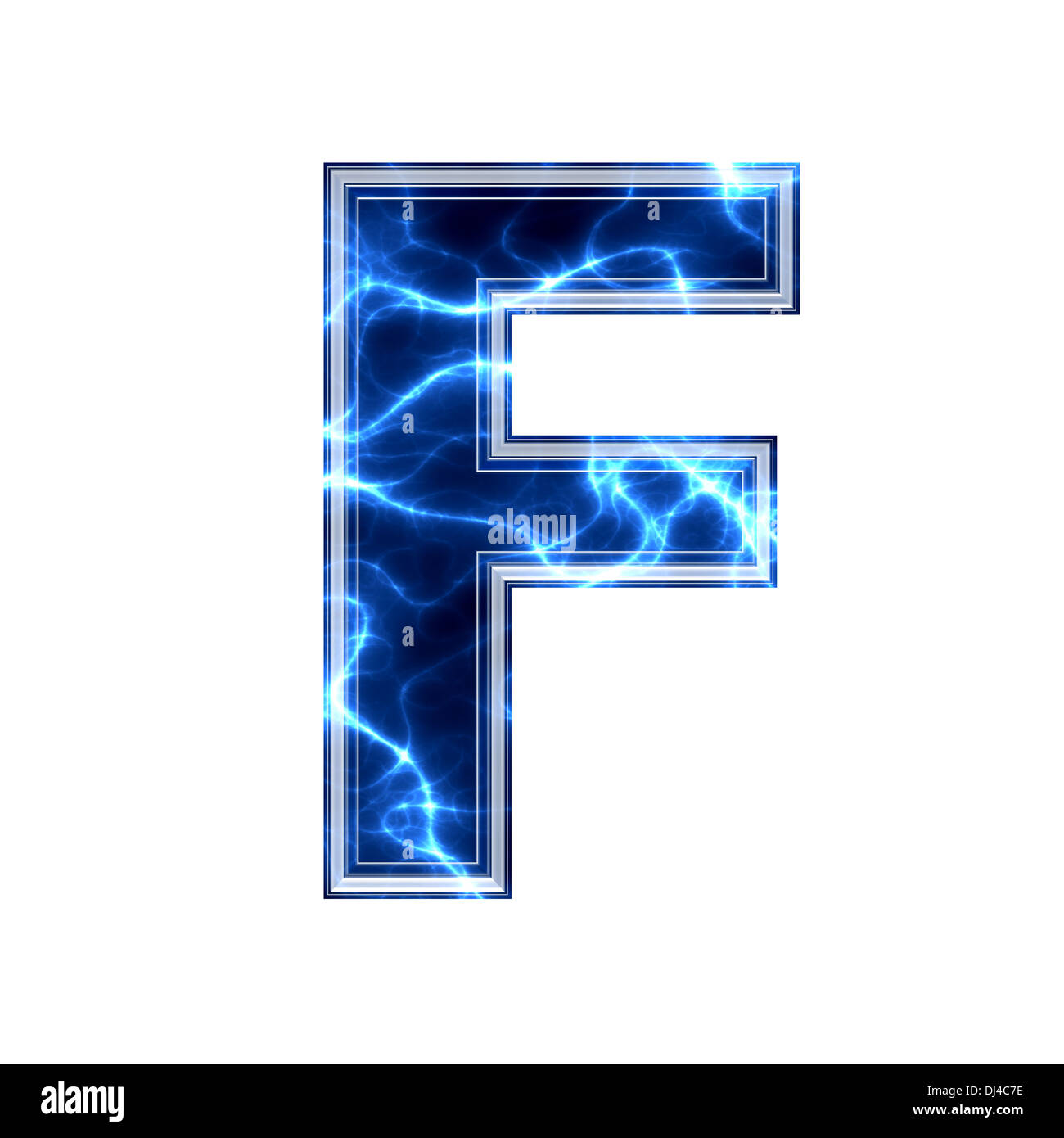 Electric 3d letter on white background - f Stock Photo - Alamy