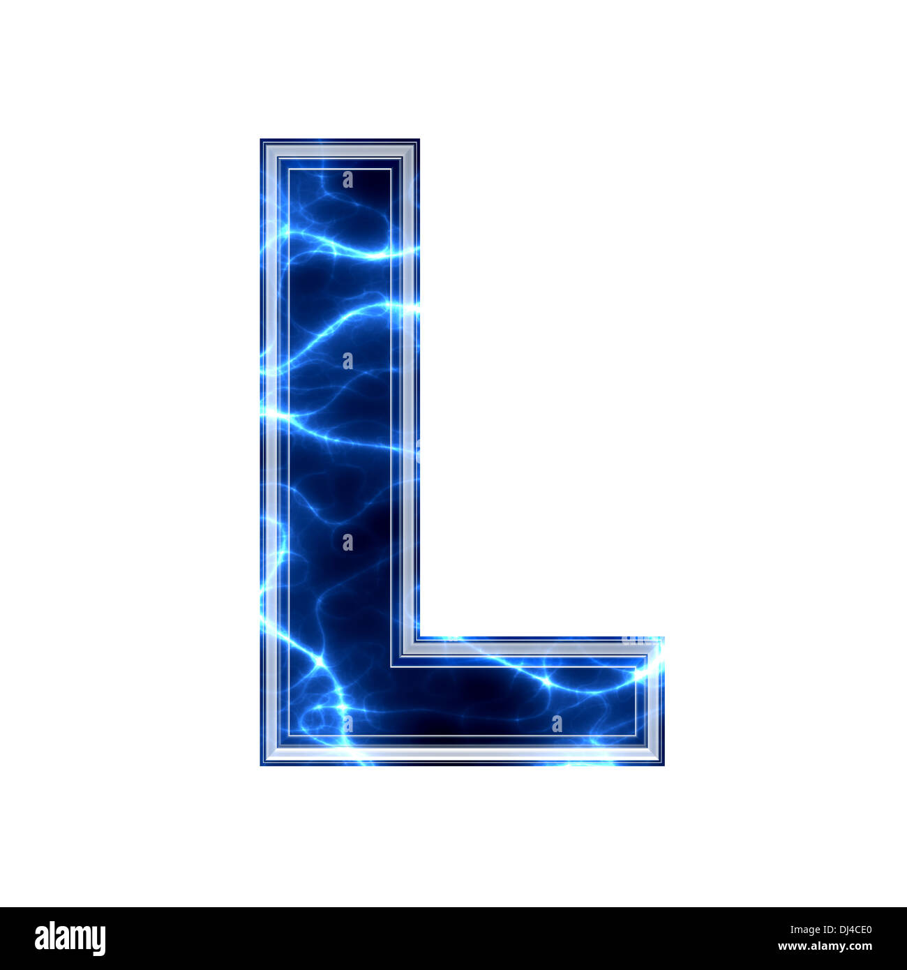 Electric 3d letter on white background - l Stock Photo - Alamy