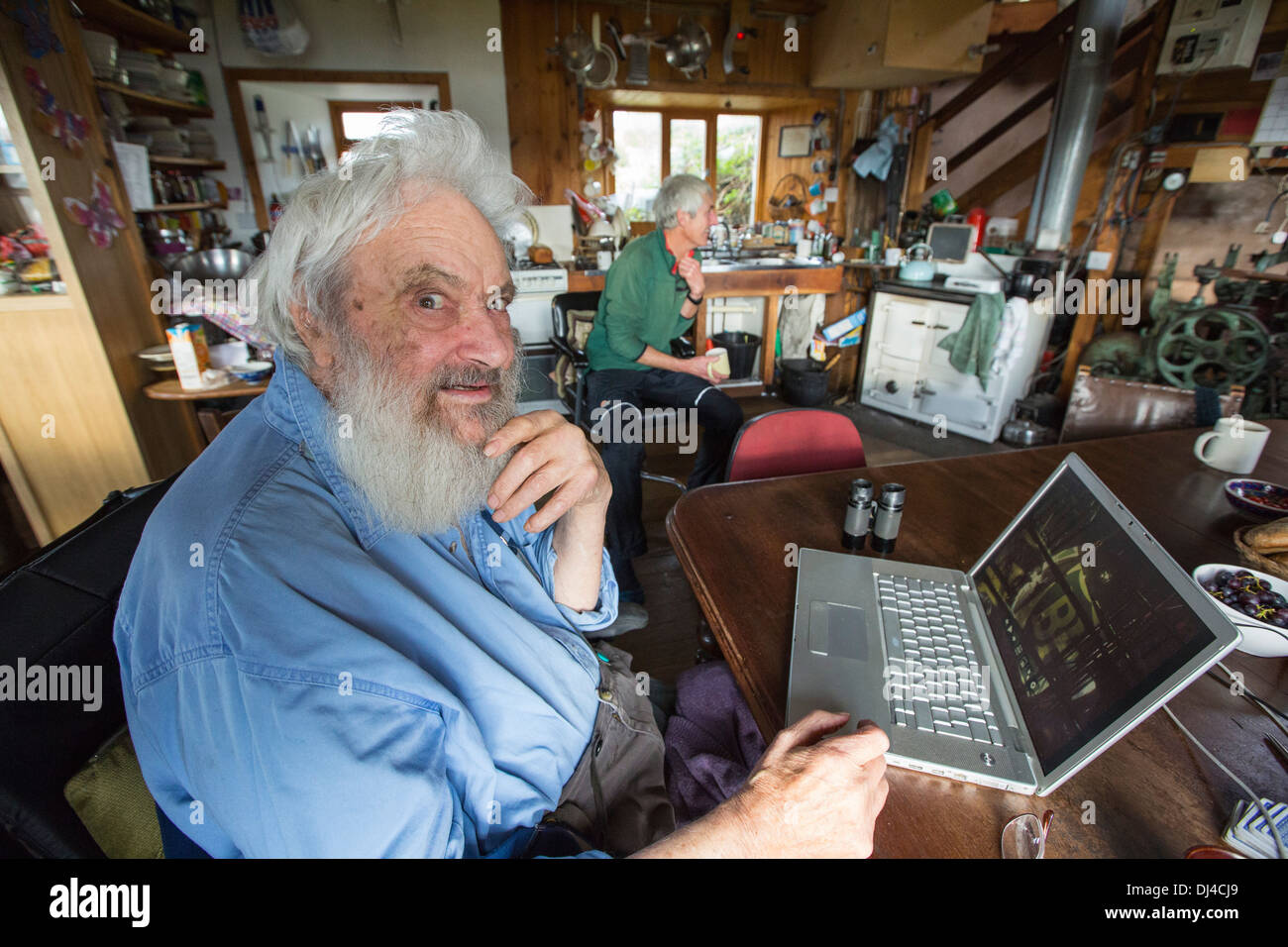 Alan Bush, one of the oldest residents of Scoraig, in NW Scotland, one ...