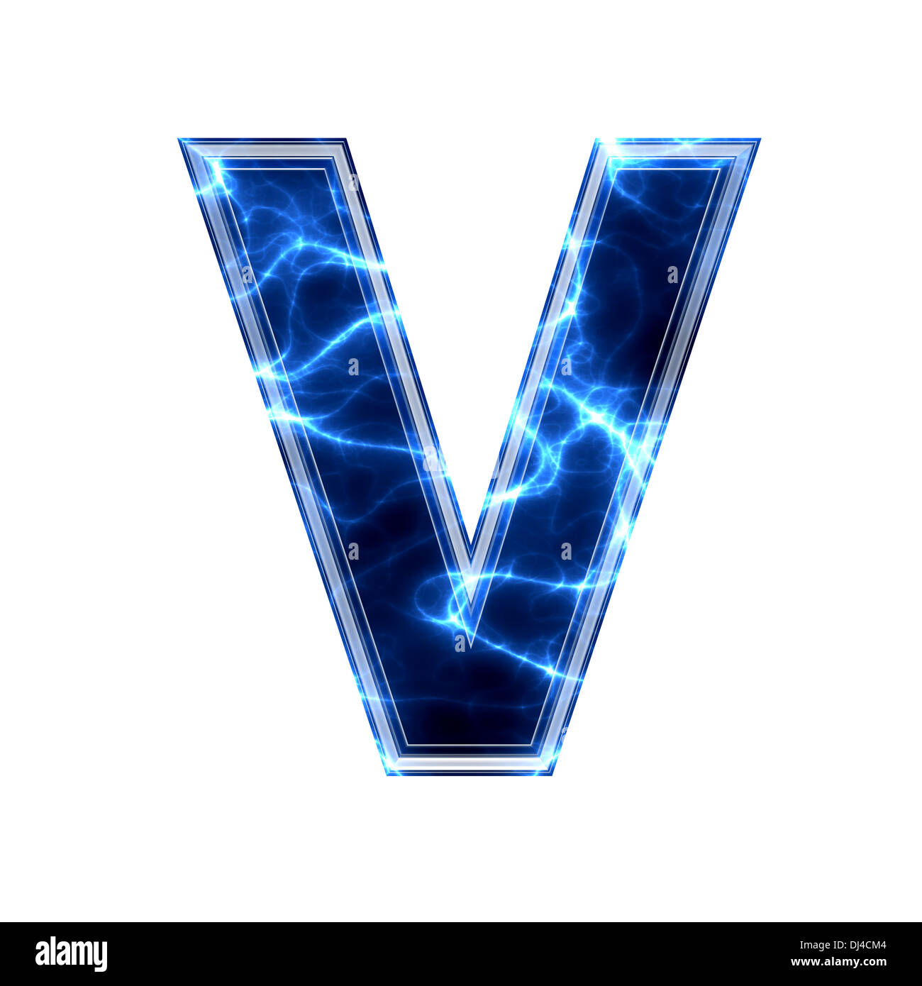 Electric 3d letter on white background - v Stock Photo - Alamy
