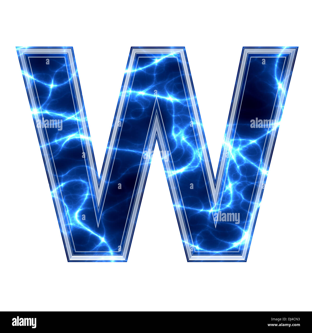 Electric 3d letter on white background - w Stock Photo - Alamy
