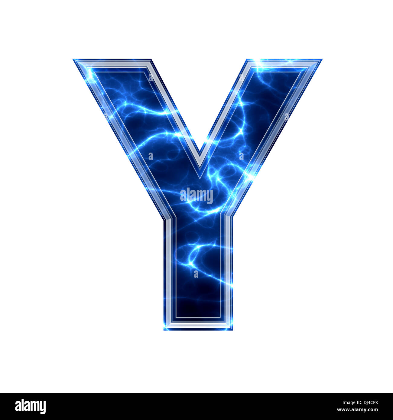 Electric 3d letter on white background - y Stock Photo - Alamy
