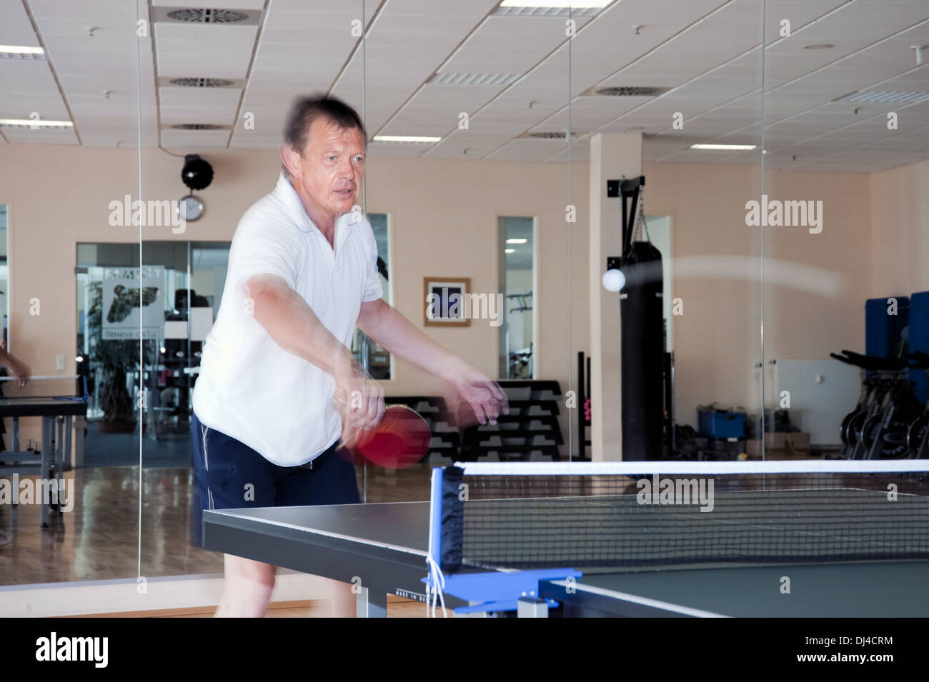 Table tennis backhand play Stock Photo - Alamy