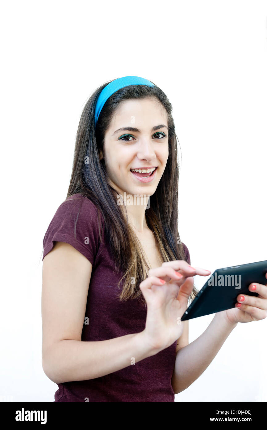 Hands holding modern tablet computer hi-res stock photography and ...