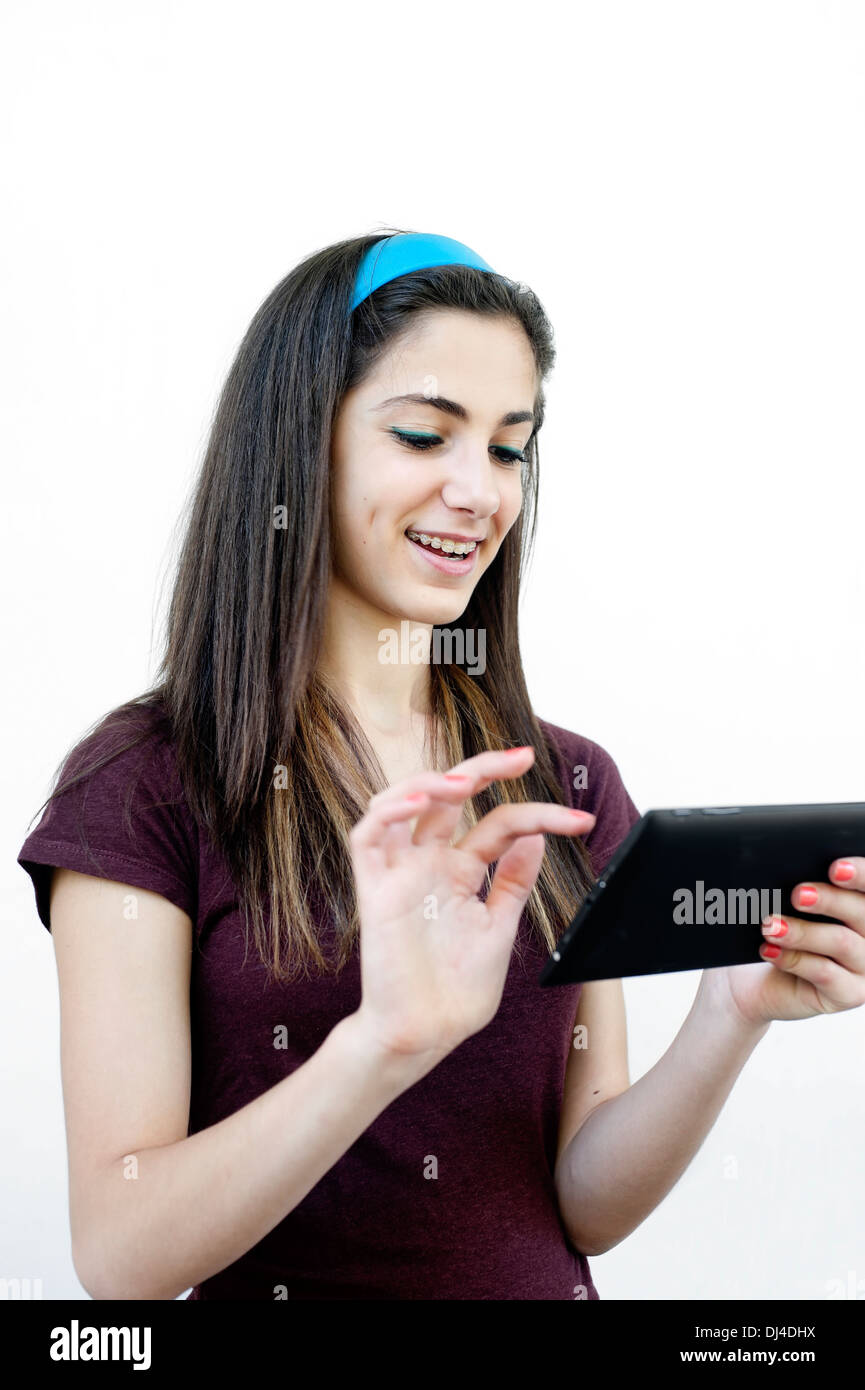 Hands holding modern tablet computer hi-res stock photography and ...