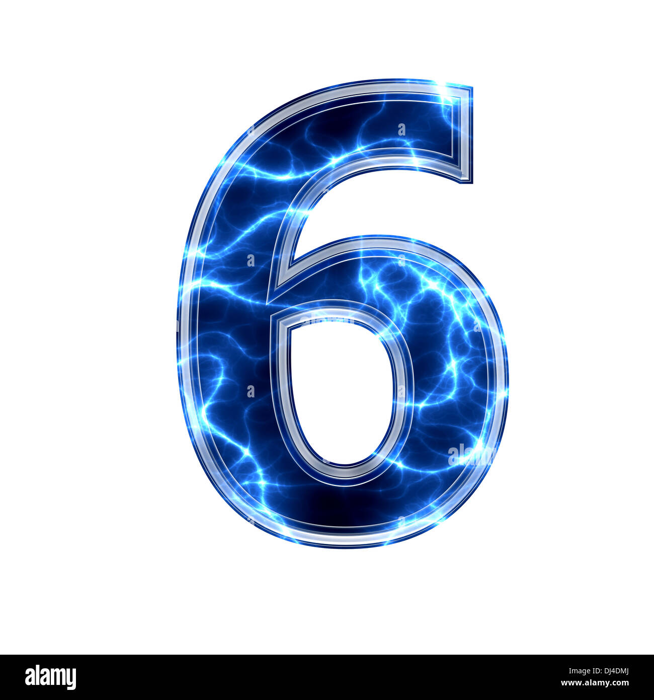 electric 3d digit - 6 Stock Photo - Alamy