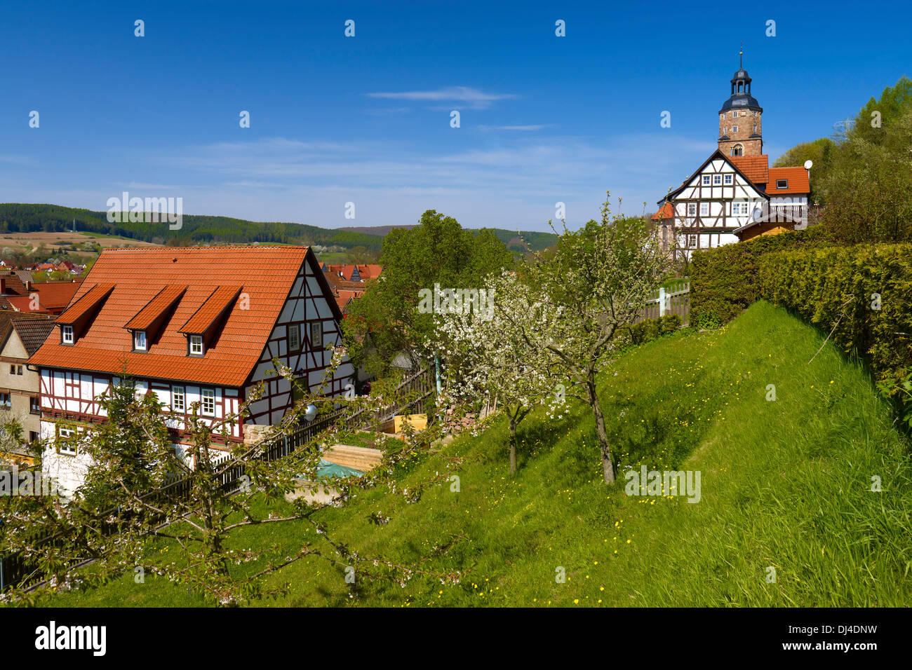 Wasungen with Church of St. Trinity, Thuringia, Germany Stock Photo - Alamy