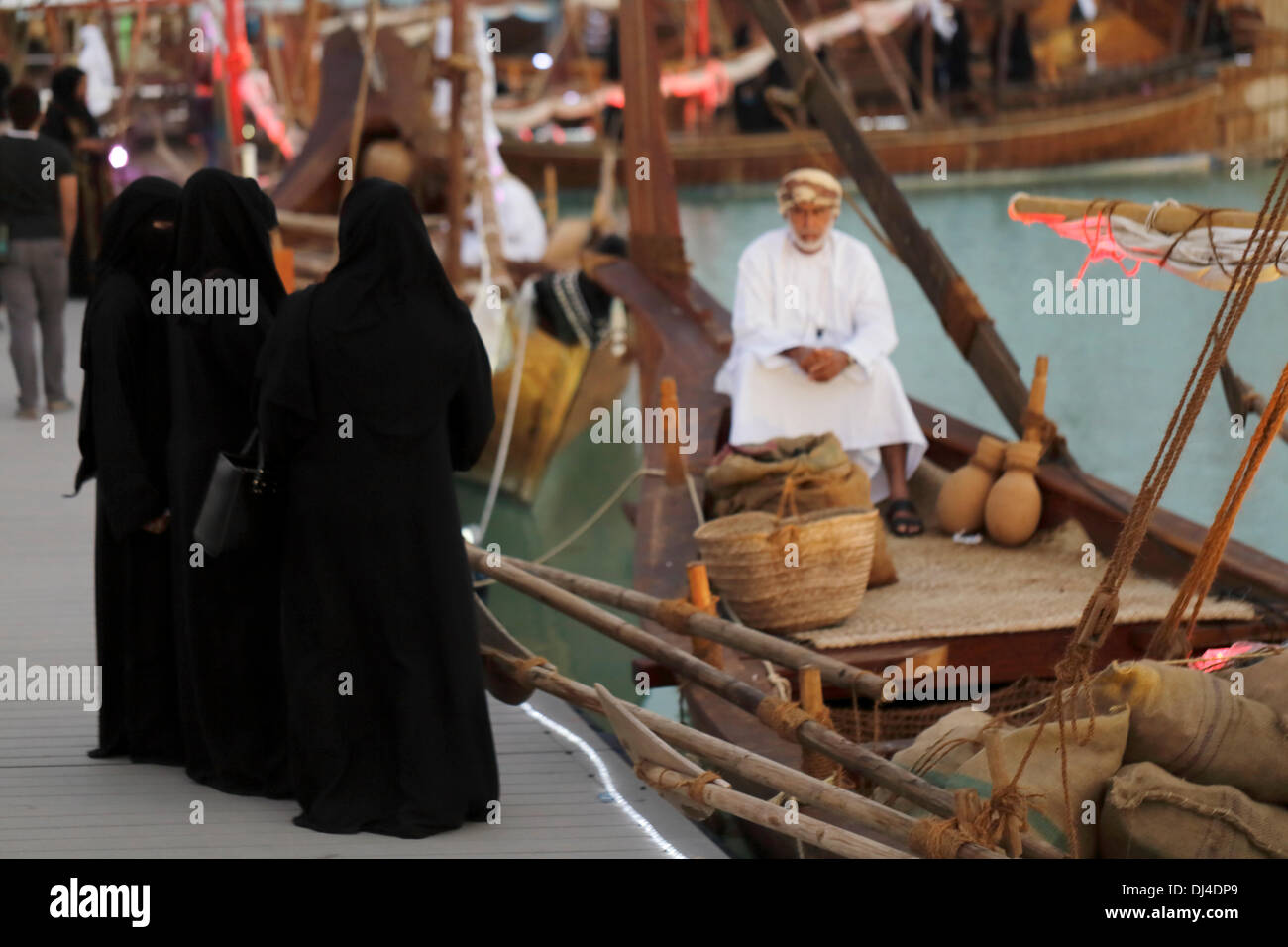 DOHA, Qatar - Nov 21 2013: A group of Qatari women at the 3rd ...