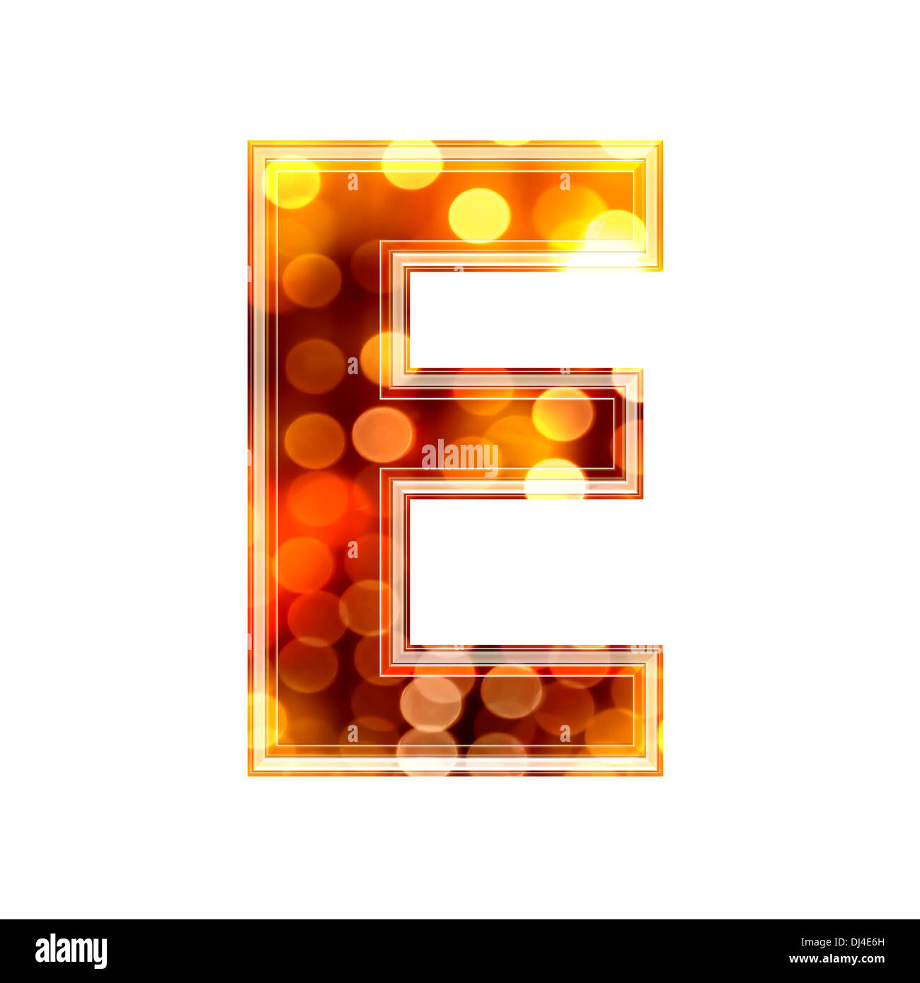 letter with glowing lights texture - E Stock Photo - Alamy
