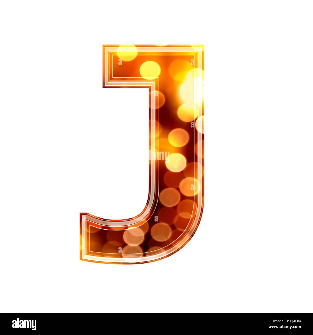 letter with glowing lights texture - J Stock Photo - Alamy